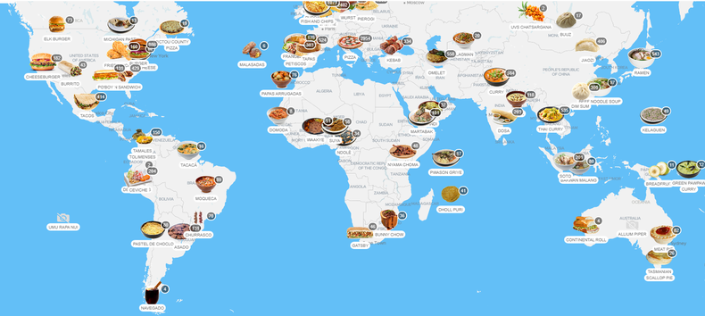 Taste Atlas, así es el mapa que te muestra los mejores platos de cada país
