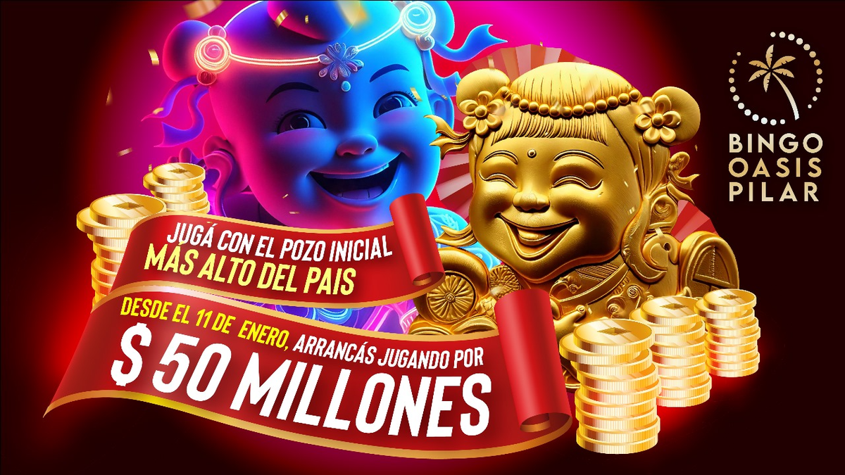 Bingo Oasis Pilar tiene un slot con pozo inicial de 50 millones de pesos