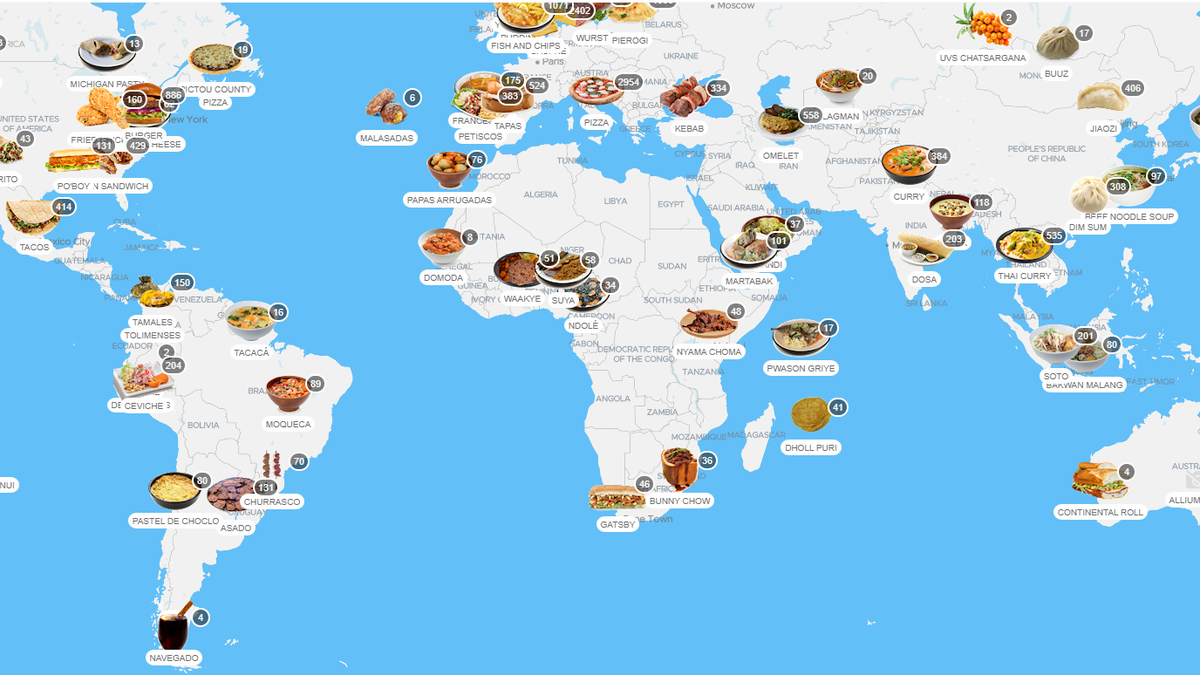 Taste Atlas, así es el mapa que te muestra los mejores platos de cada país